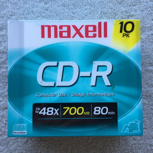 MAXELL CD-R 48x 700mb 80min with jewel cases 10-pk, New and Sealed. | eBay