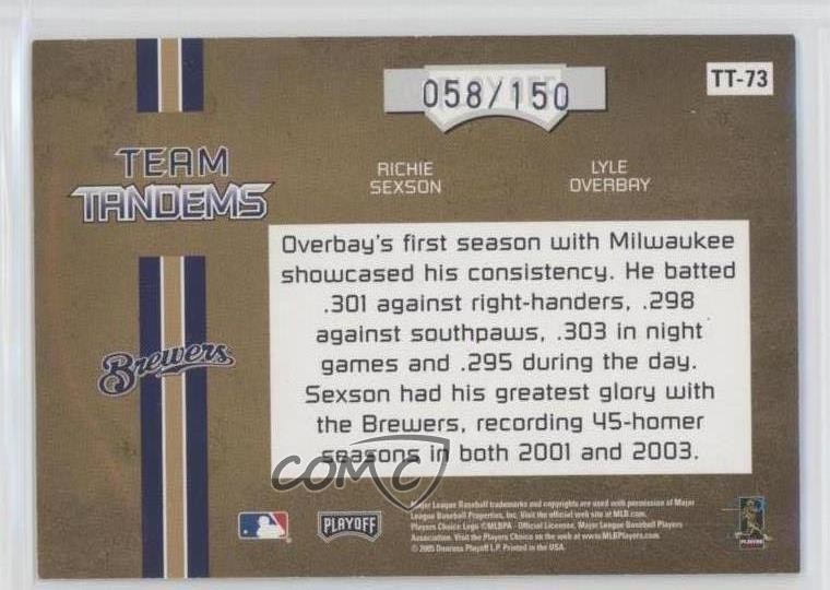 2005 Playoff Absolute Memorabilia Spectrum /150 Richie Sexson Lyle ...