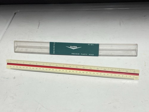 Vintage Tacro 4851 Denmark Architect Scale Drafting Triangular Ruler ...