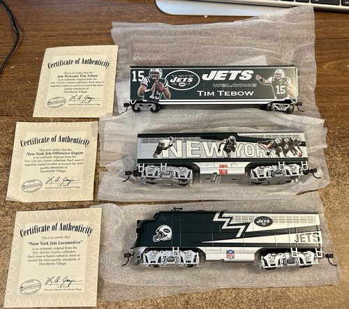 HAWTHORNE VILLAGE New York Jets Train Cars LOCOMOTIVE Tim Tebow MODEL ...