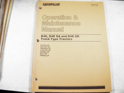 CAT Caterpillar D4E TRACTOR OPERATION & MAINTENANCE MANUAL 31C 34C 76W ...