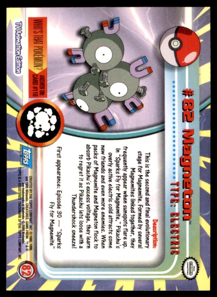 Pokemon Topps Magneton #82 Light Play | eBay