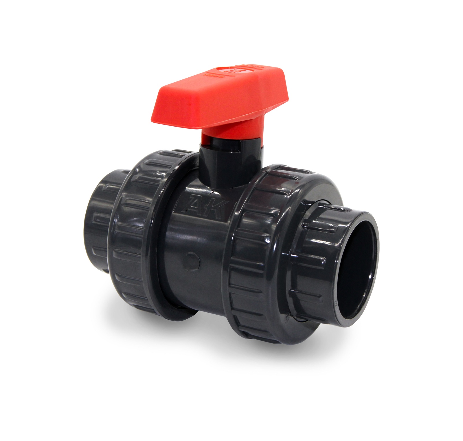 2-Wege-Kugelhahn Ø 50 mm Klebemuffe PVC Ventil Absperrhahn Griff Rot ...