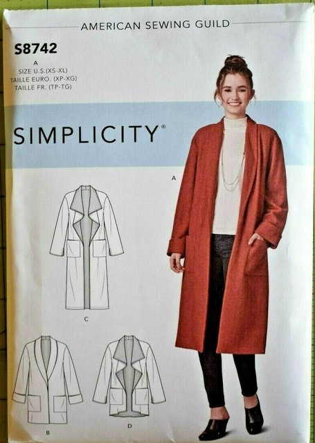 Simplicity Pattern 8742 Cardigans Misses XSM SM Med LRG XLRG Uncut for ...