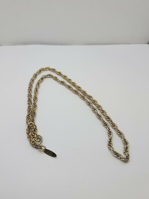 Vintage Whiting & Davis 25" Gold Tone Rope Necklace | eBay
