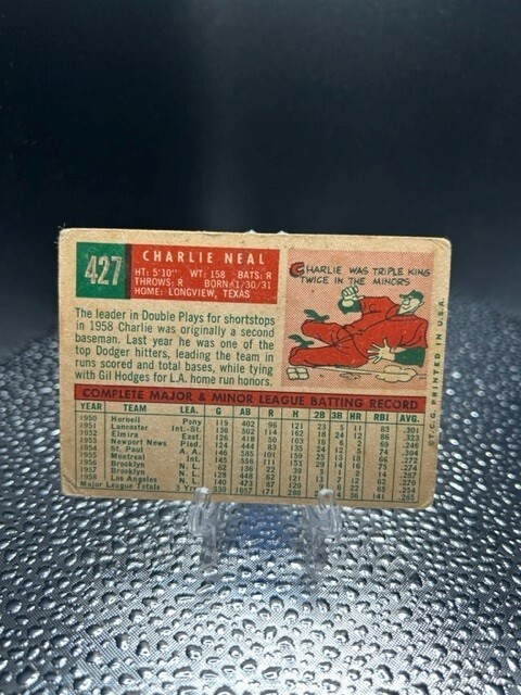 1959 Topps - #427 Charlie Neal Los Angeles Dodgers VG | eBay