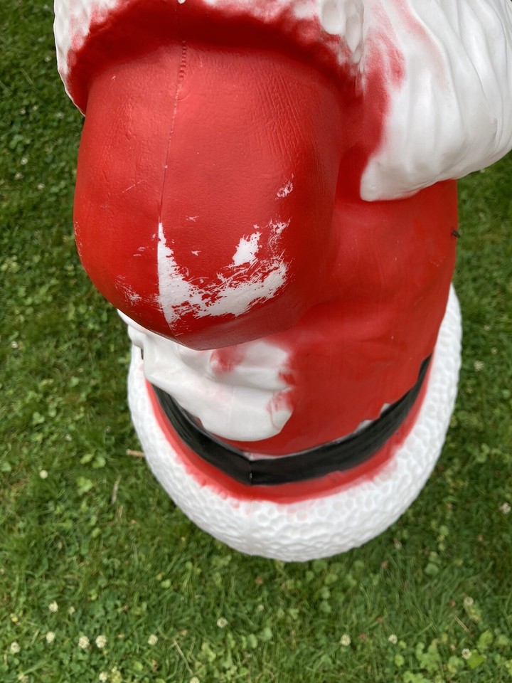 Vintage 43" Christmas Santa Claus Blow Mold Union Plastics Co. Light Up ...