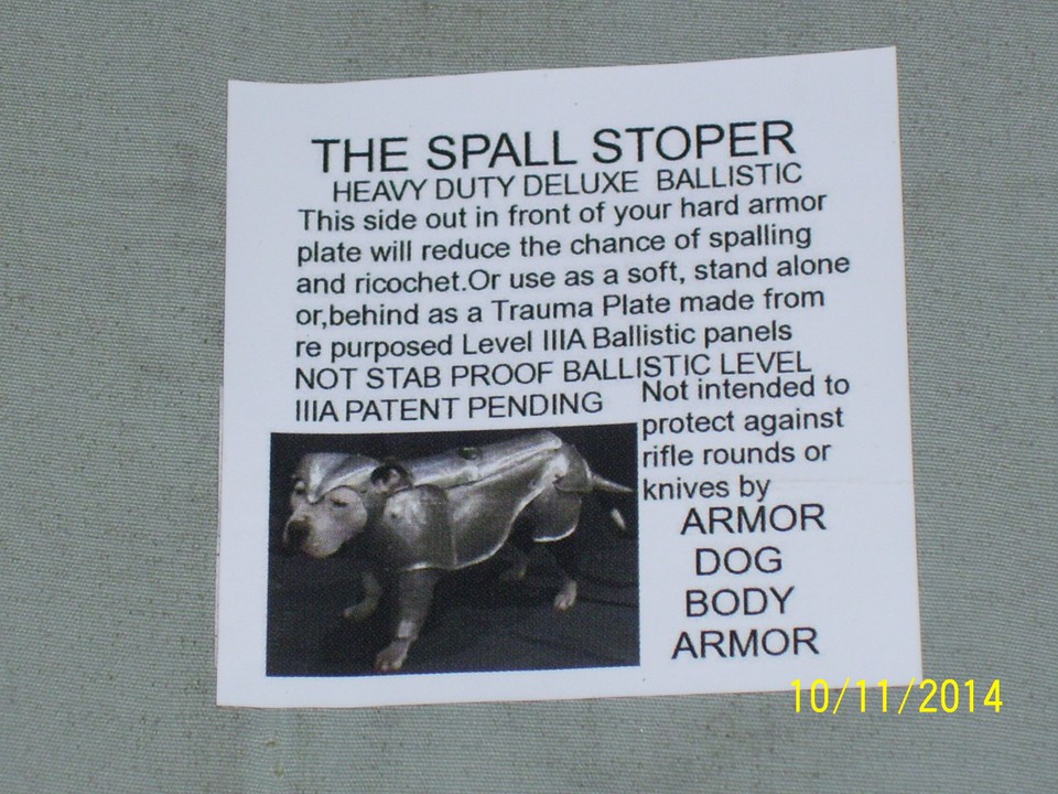 BULLETPROOF BACK PACK INSERTS 2 Trauma Plates Level IIIA 10X12 Body ...