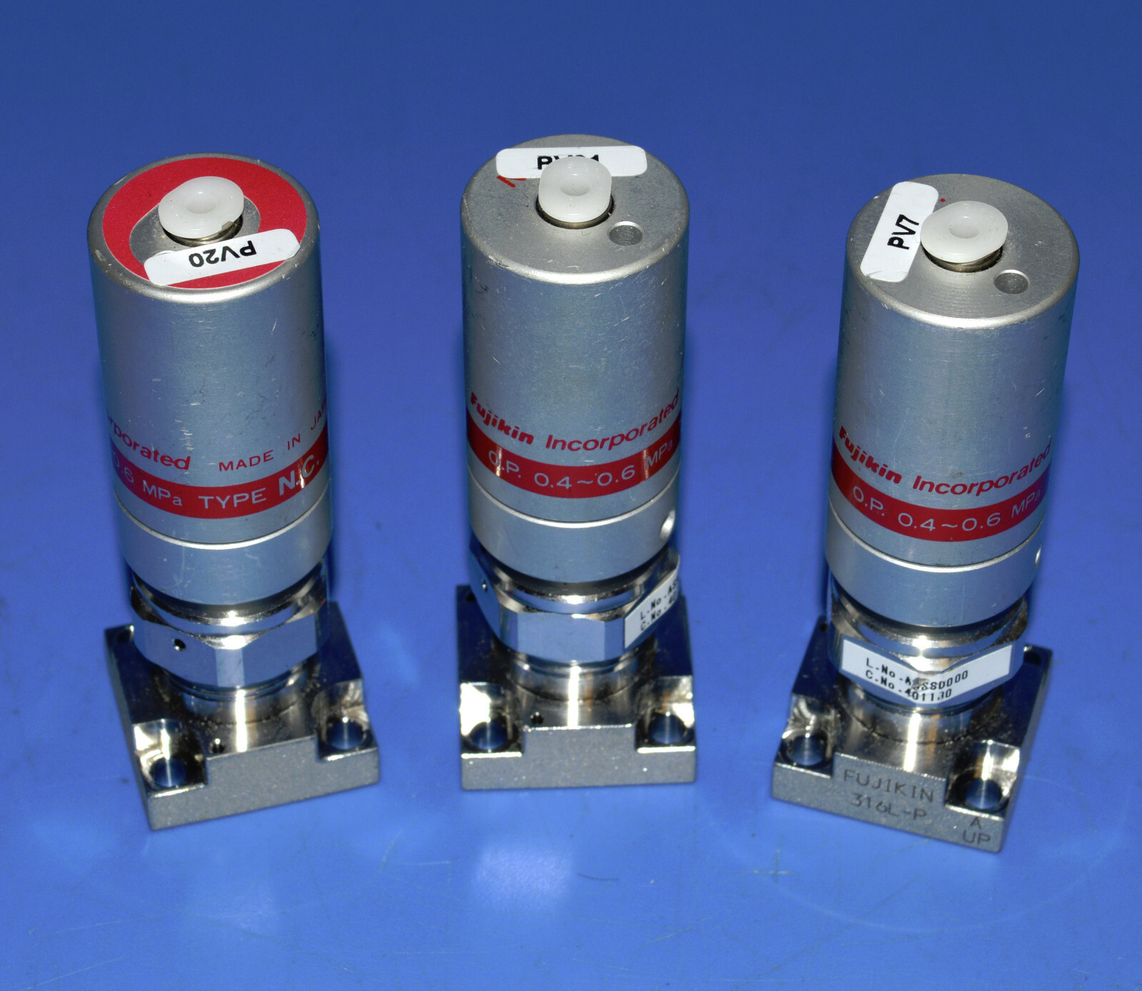3 X FUJIKIN MEGA-ONE IGS Valve FPR-UDDFA-21-6.35UGF-APD Pneumatic ...