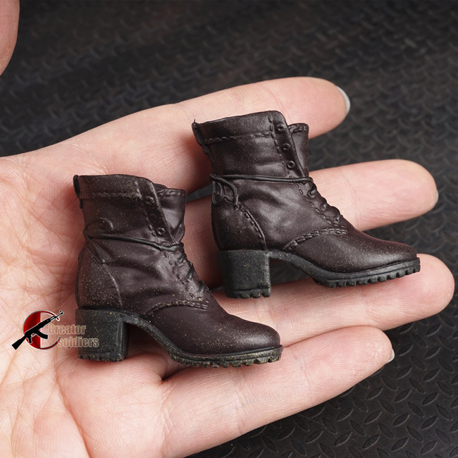 B4-6-1 1/6 Scale Brown Crude Solid Boots Model for 12" Female Body ...