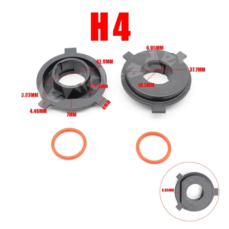 2Pcs Car LED Headlight Bulb Adapter Holder Black Base Socket Retainer ...