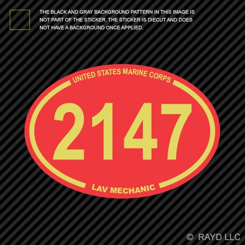 United States Marine Corps 2147 MOS LAV Mechanic Sticker Decal Vinyl ...