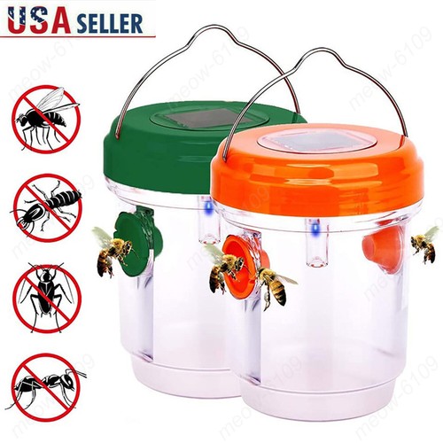Solar Powered Outdoor Wasp Trap Catcher UV Light Traps Wasps Hornets Bees | eBay