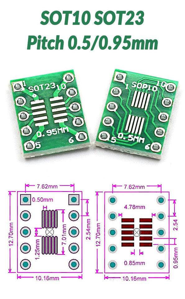 SOP SOT TQFP QFN to DIP Adapter Converter PCB Board Multiple Pitch 0.5 ...