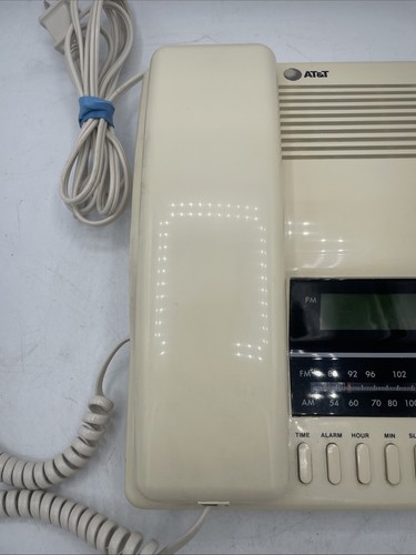 Vintage AT&T Model CRT 330 Desk Corded Telephone Digital Clock Alarm AM ...