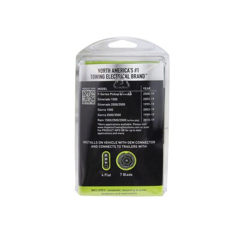 HOPKINS 40955 MULTI TOW 7 WAY RV/4 FLAT TRAILER CONNECTOR WIRING KIT ...