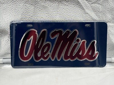 Ole Miss Rebels NCAA Blue Mirrored Laser Cut License Plate Craftique | eBay