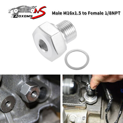 LS Swap Engine Male M16X1.5 to 1/8" NPT Oil Pressure Sensor Adapter ...