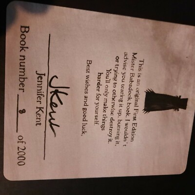 MR.BABADOOK POP UP BOOK EXTREMELY RARE 1ST EDITION #8 HAND SIGNED | eBay