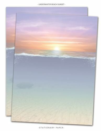 Stationery Ser.: Stationary Paper: Underwater Beach Sunset : Ocean ...