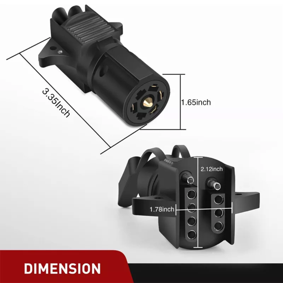 7 Way Round to 4 Pin 5 Pin Flat Trailer Wire Light Adapter Plug RV Tow ...