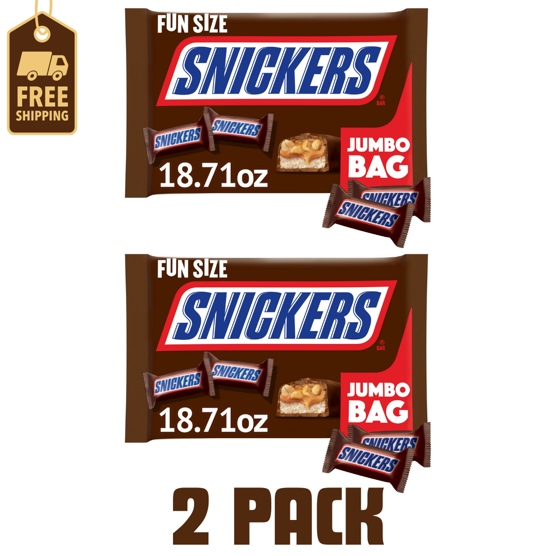 Snickers Fun Size Chocolate Bars, Jumbo Candy Bag (2 Pack) | eBay