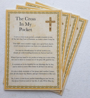 THE CROSS IN MY POCKET Prayer Card PACK OF FIVE | eBay UK