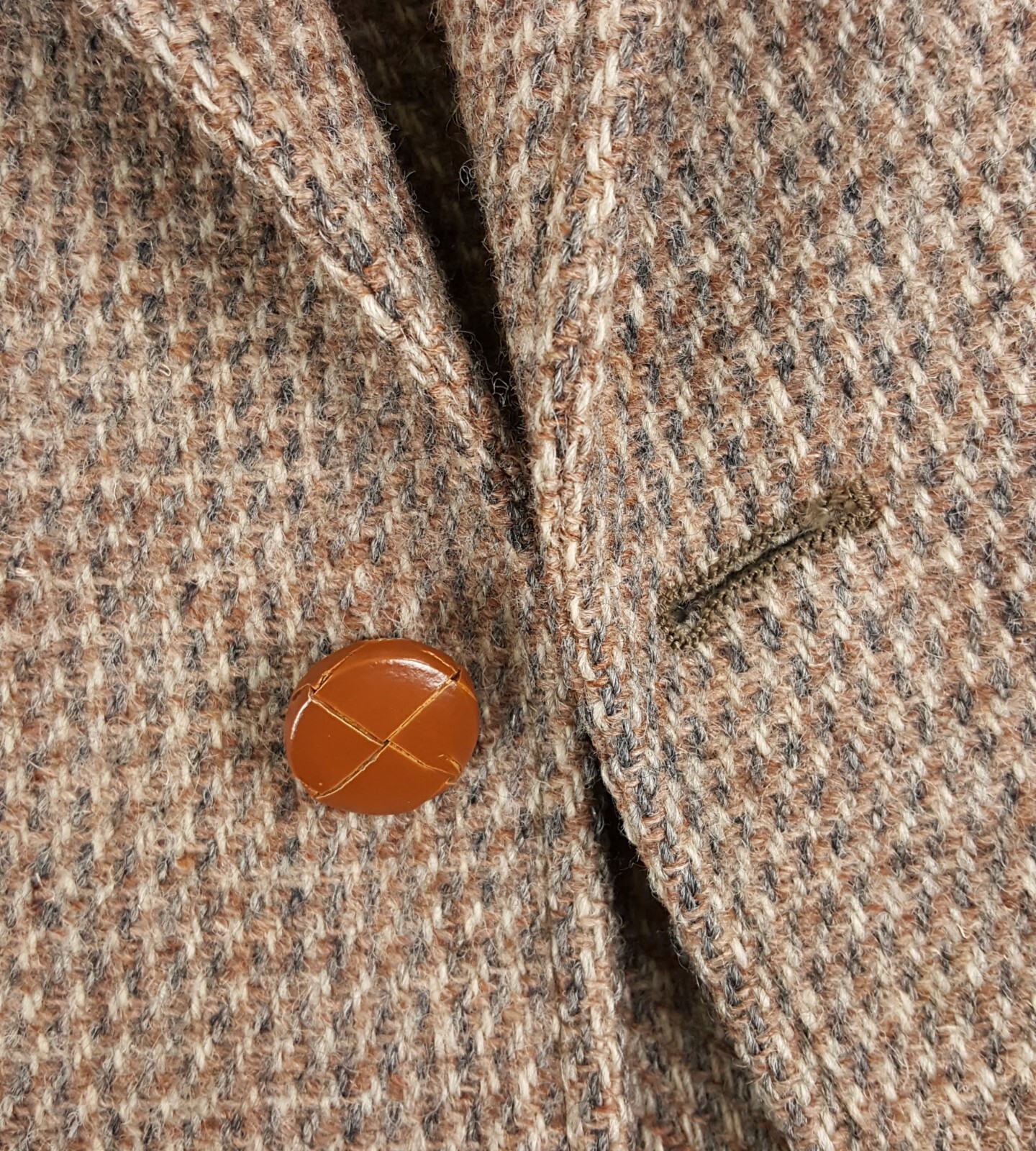 Harris Tweed 42R Barleycorn Sport Coat VTG 60's w/ Le… - Gem