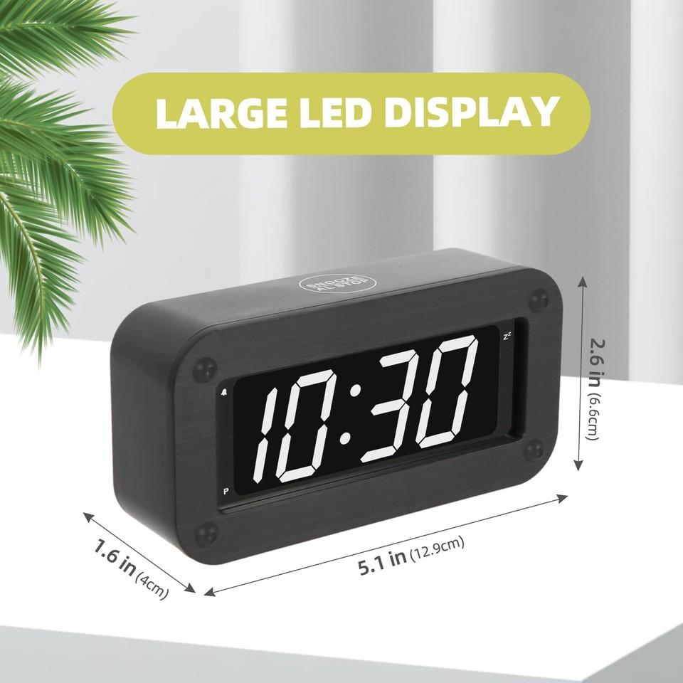 Timegyro Digital Clock Battery Operated - LED Display Alarm Clock for ...