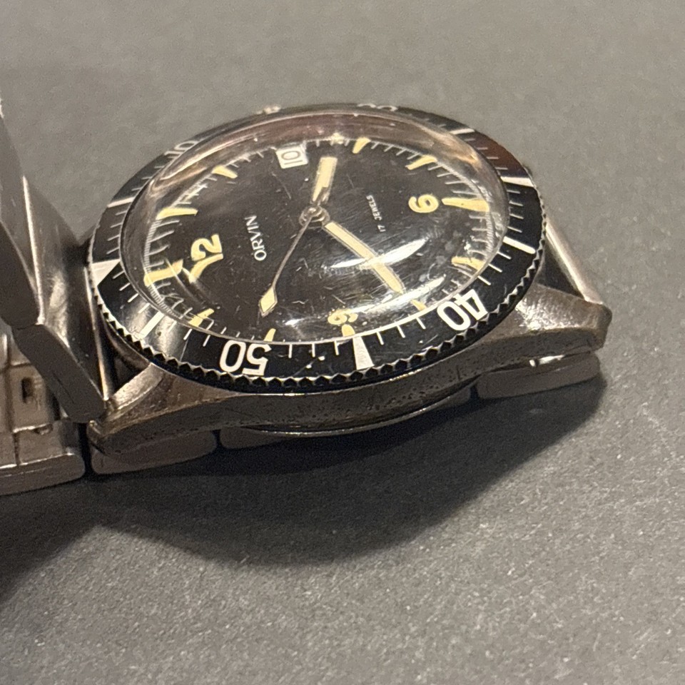 Vintage Orvin 17 Jewels Men’s Diver Watch Running-Working-In As Is ...