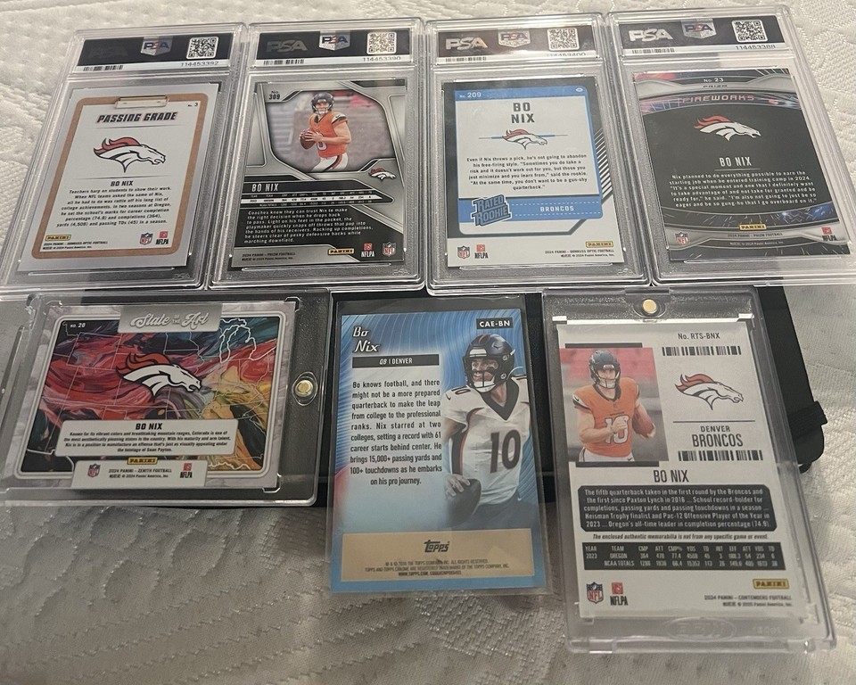 Bo Nix Rookie Card Lot Denver Broncos Rookie QB PSAs Beautiful Cards | eBay