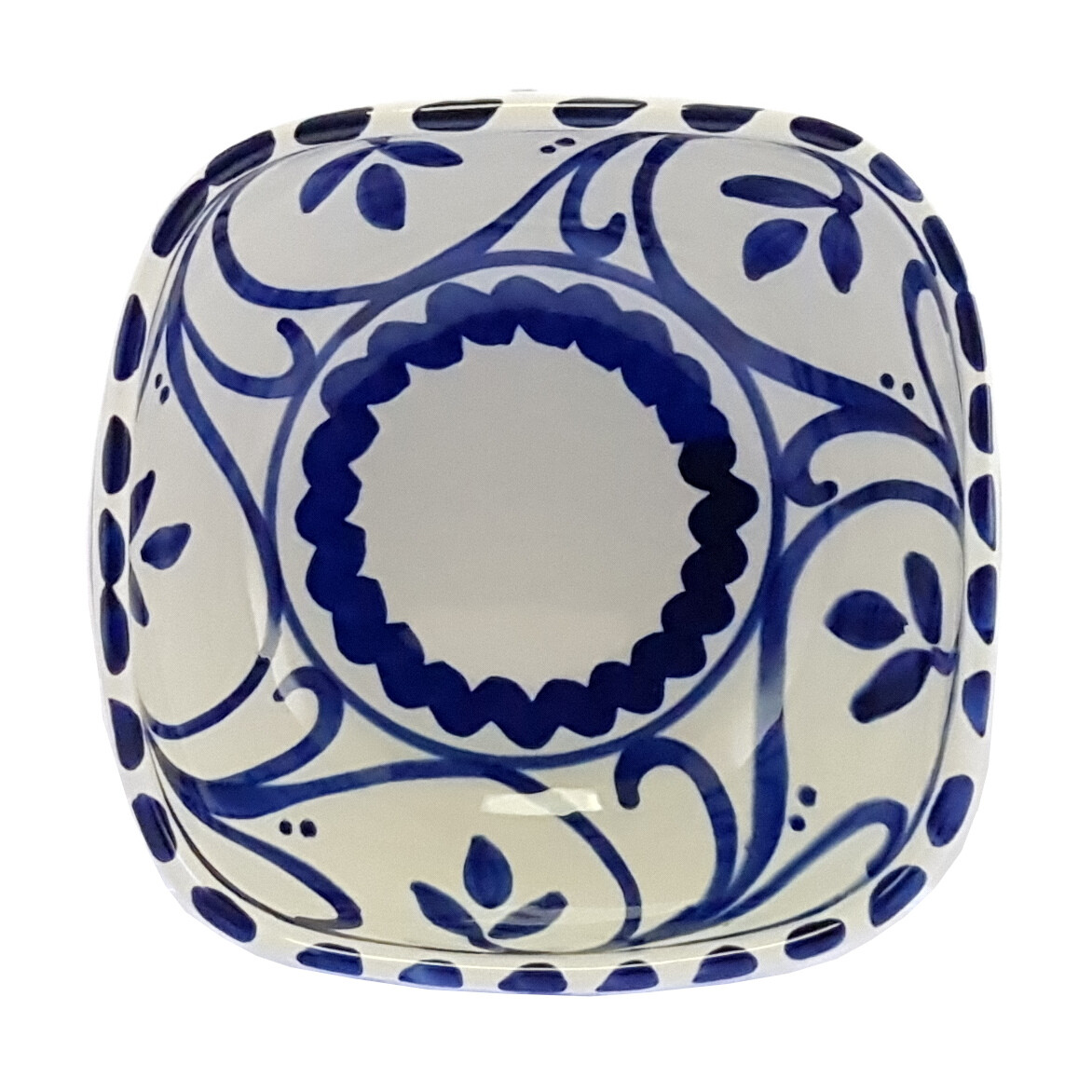 Square Deep Serving Salad Bowl 18 cm x 7.5 cm Spanish Handmade Ceramic ...