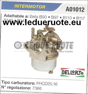A01012 Carburateur À Cuve FHCD20.16 Intermotor beta B90 B97 B110 De ...