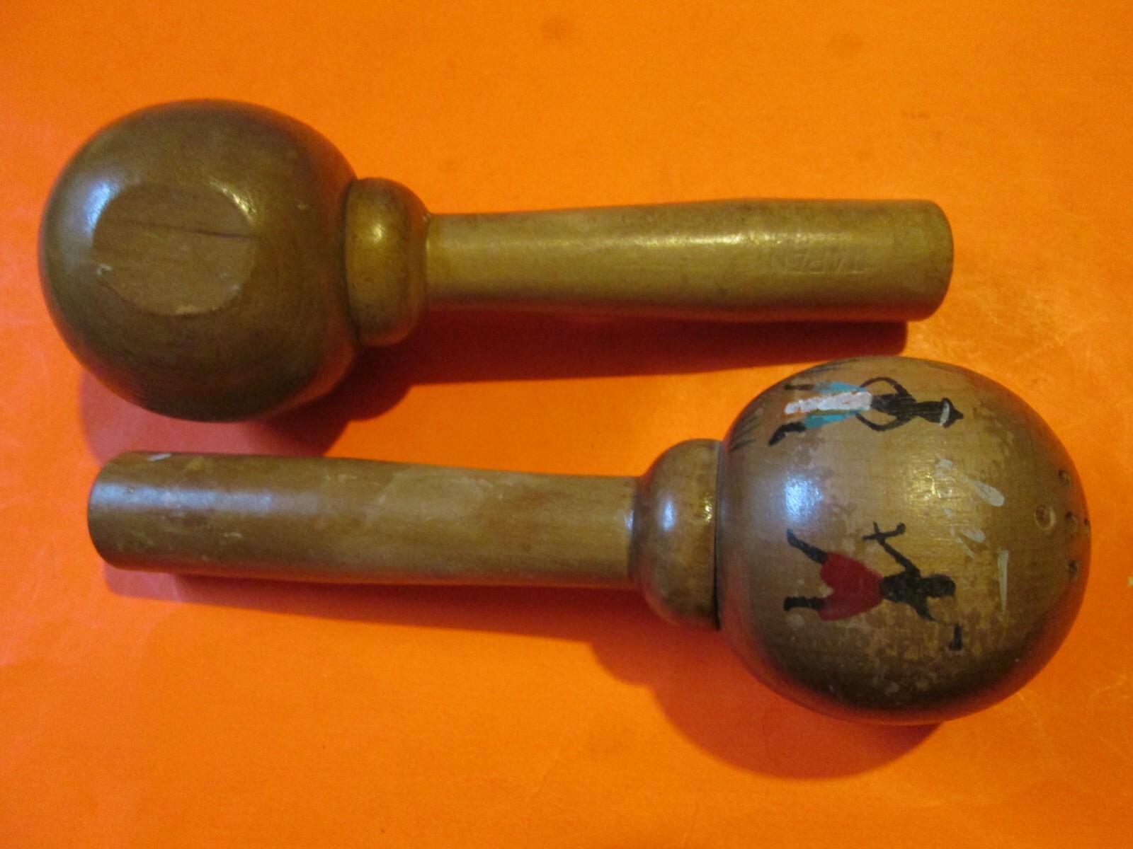 VINTAGE SET of MOROCCO'S MEXICAN SPANISH WOOD SOUVENIR Salt and Pepper ...