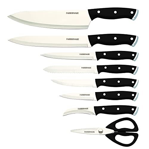 Farberware Edgekeeper Triple Riveted Slim Knife Block Set wth Built in ...