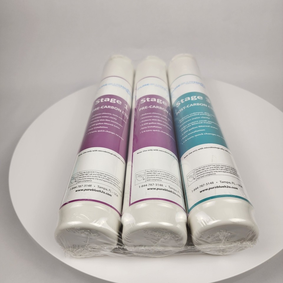 Pure Blue H2O 3-Stage RO Replacement Filter 3-Pack 1:1 System Sealed | eBay