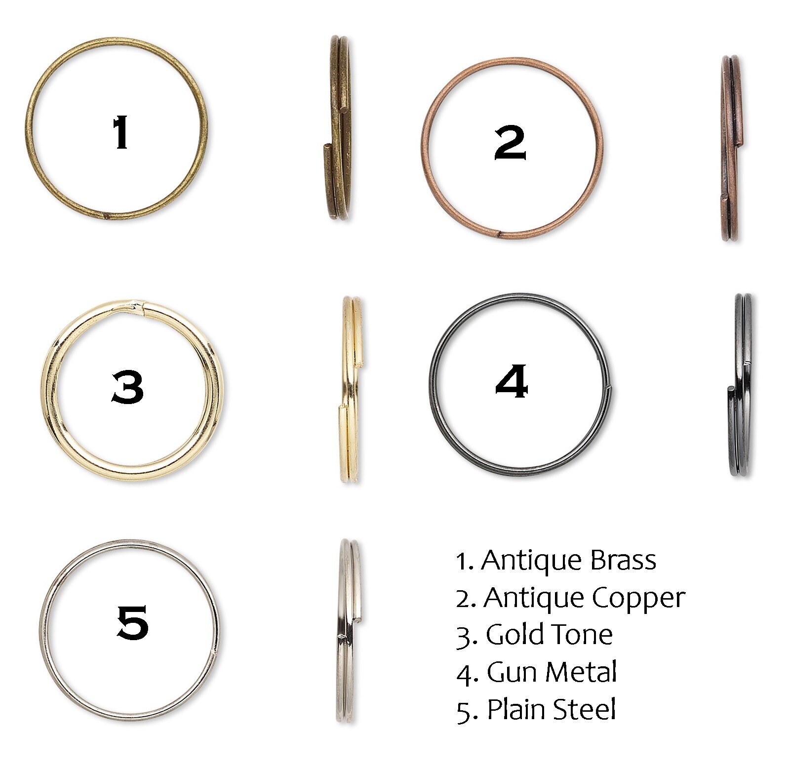 Economy 15mm STEEL Key Split RINGS 5/8" ~ 5 Colors Available ~ Qty 100 ...