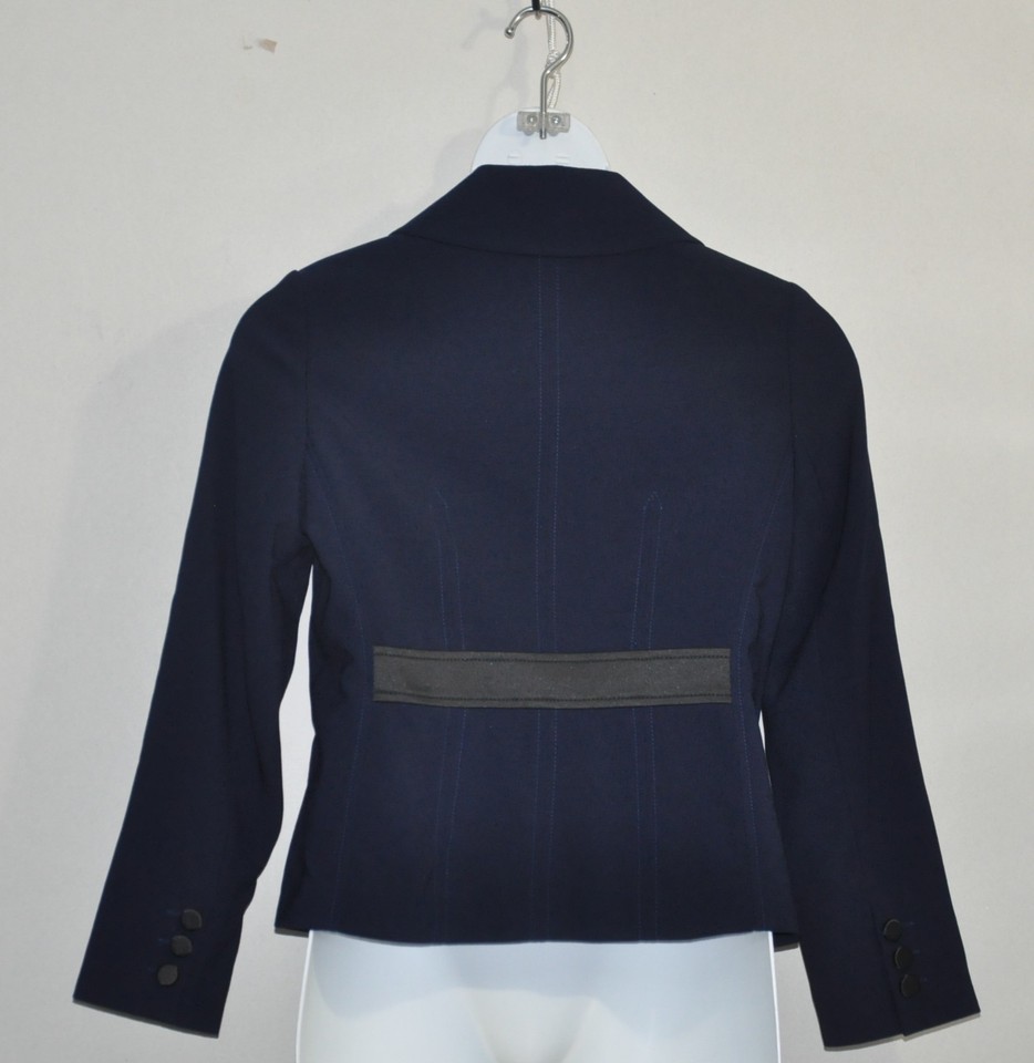 Linea by Louis Dell'Olio Crepe Jacket with Satin Trim Size L Ink | eBay