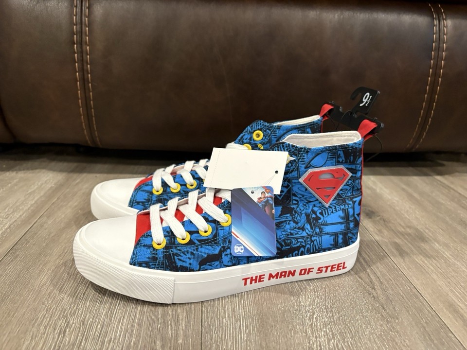New TM & DC Comics Superman Hi-Top Sneakers Men’s 7 Canvas Shoes ...