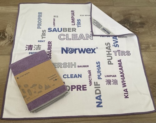 NORWEX LARGE WINDOW CLOTH & AMETHYST ENVIRO CLOTH SET LOT NEW JUST ADD ...