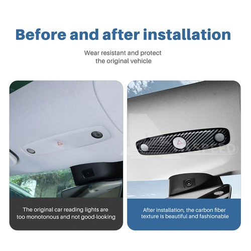 Car Reading Light Cover Trim ABS Carbon Texture for Tesla Model 3 ...