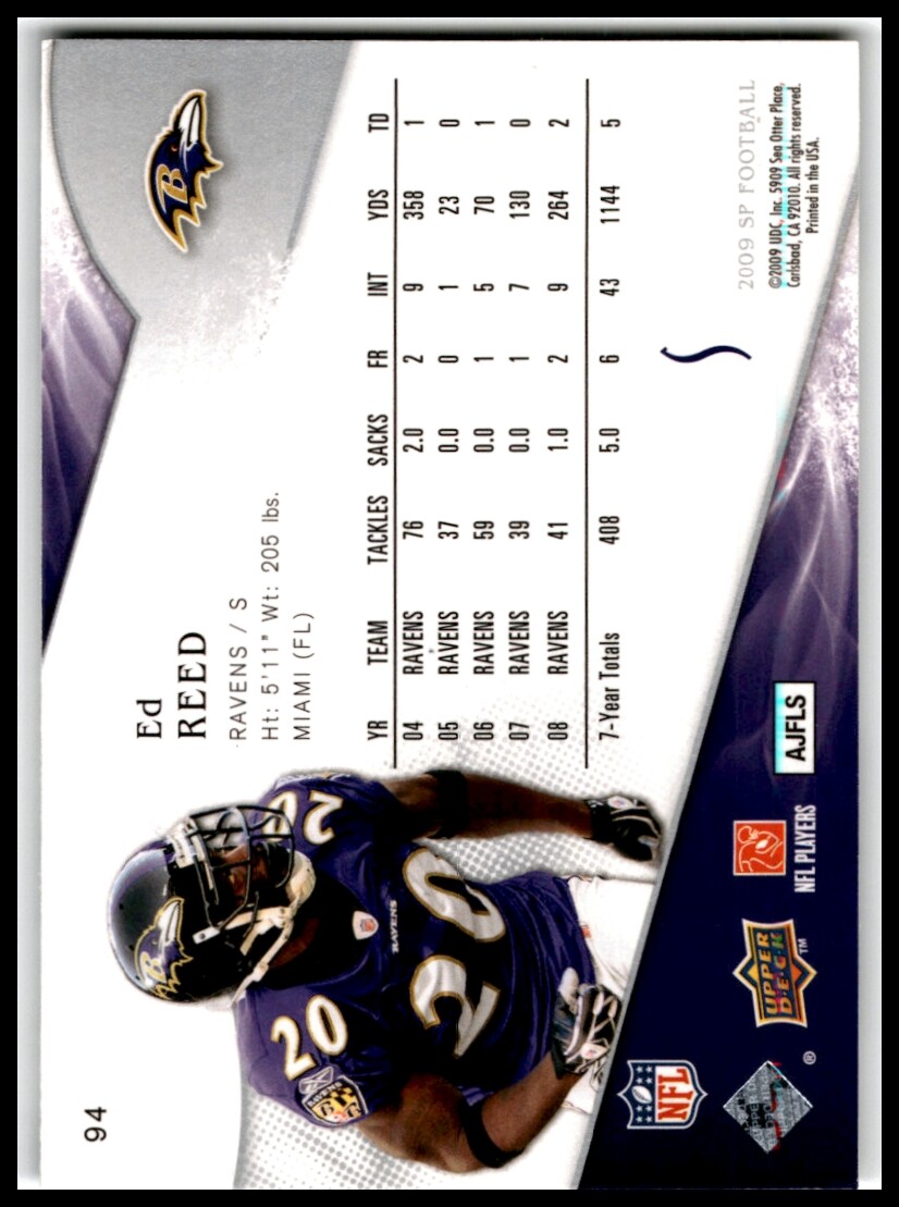 2009 SP #94 Ed Reed Baltimore Ravens | eBay