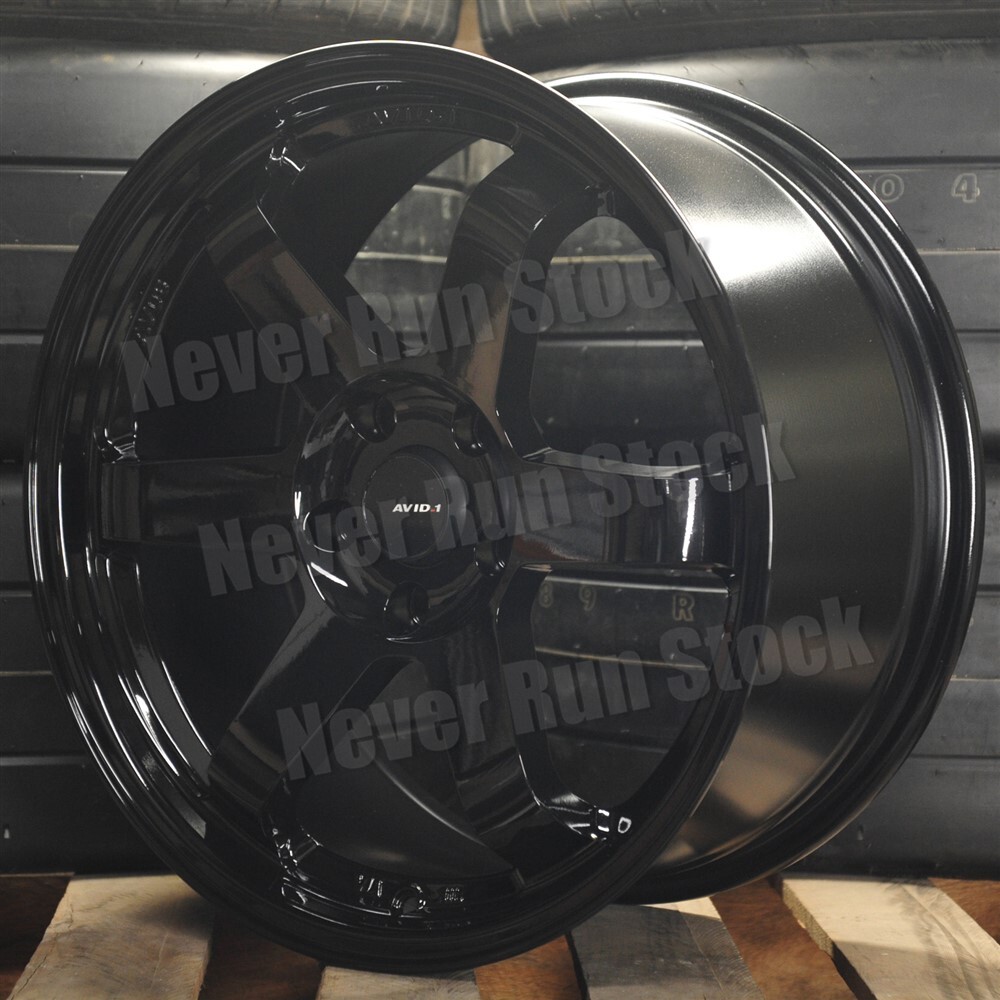 AVID.1 AV-06 18x8 5x114.3 +35 OFFSET GLOSS BLACK TE 6 SPOKES SPORT 4 ...