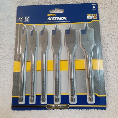 IRWIN SPEEDBOR Spade Wood Drill Bit, Standard-Length, 6-Piece Set ...