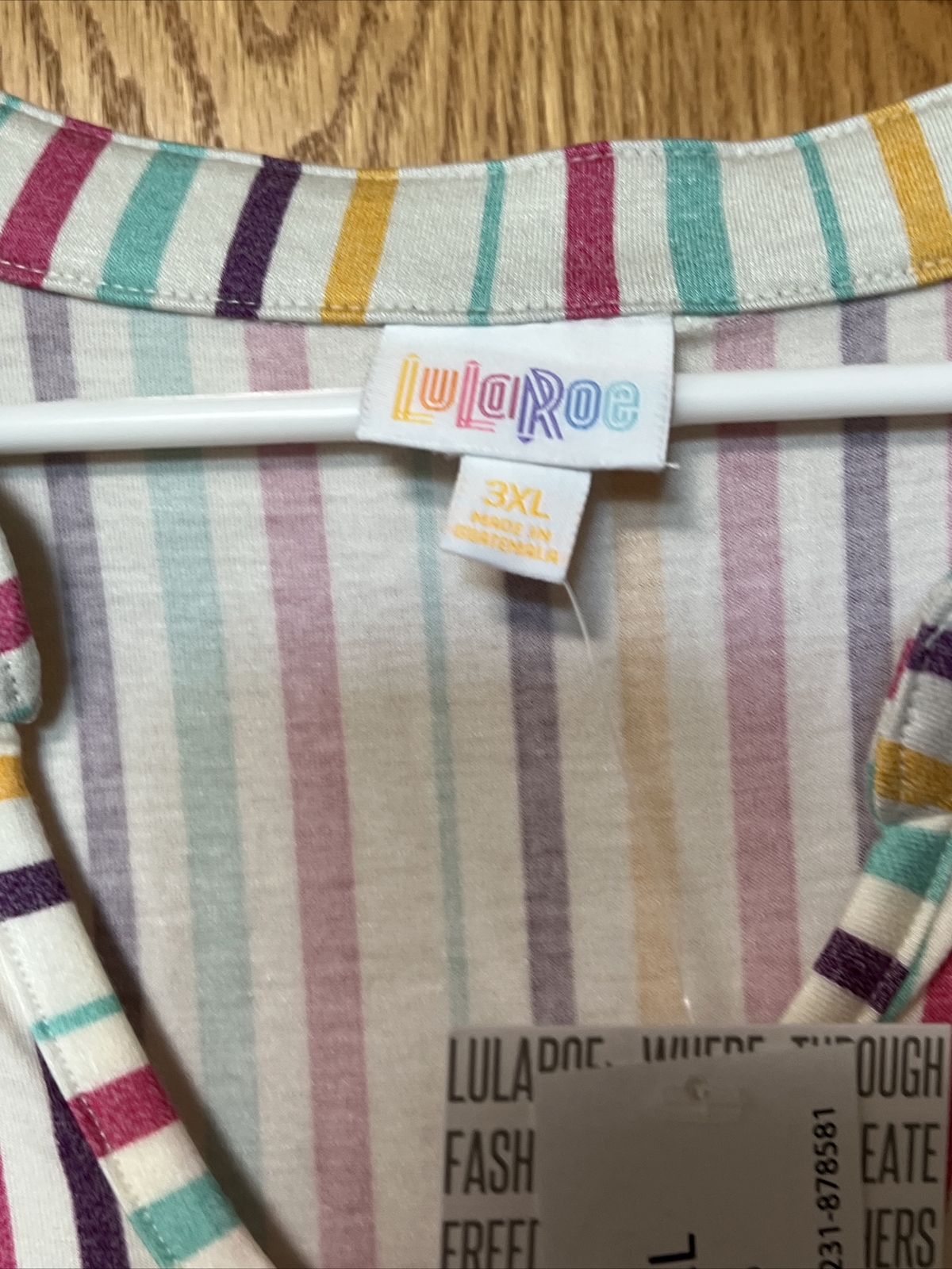 NWT Lularoe LAYLA Mandarin Split Collar Top Multicolor Stripes 3X 3XL ...