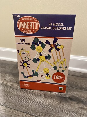 Tinkertoy Wonder Builder Basic Fun! 15 Model Classic Building Set 100 Piece | eBay