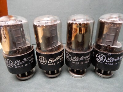 GE 6SN7 Set of Four Gray Plate Vacuum Tubes 1950's Strong 92-96% ...
