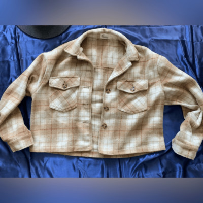 Charisma Tan Plaid Cropped Shacket | eBay