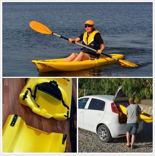 SNAP Modular sit-on-top Solo Kayak Yellow with Paddles & FREE New Kayak ...