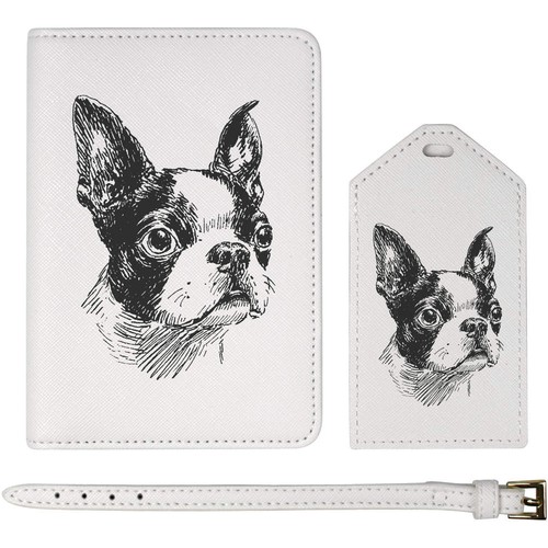 'Boston Terrier Portrait' Passport Cover & Luggage Tag Travel Set ...
